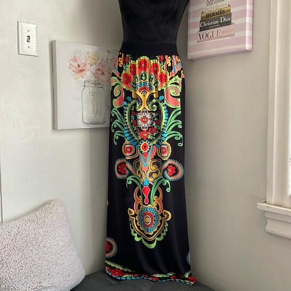 Me 2 Magic | Skirts | Multi Colored Long Maxi Skirt | Poshmark